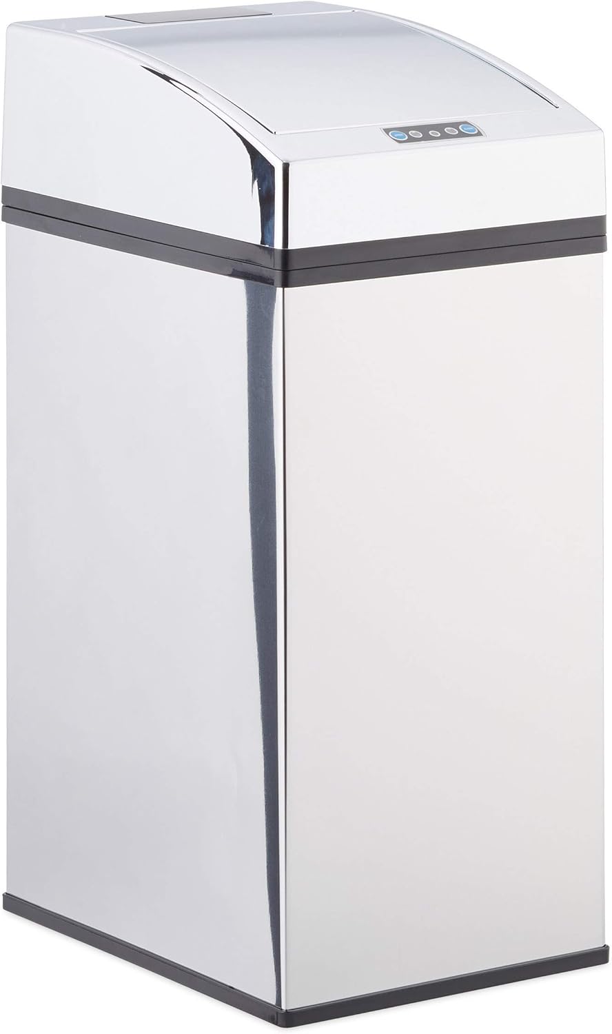 Relaxdays Sensor Waste Bin, Stainless Steel, Trash Can, Automatic Lid ...