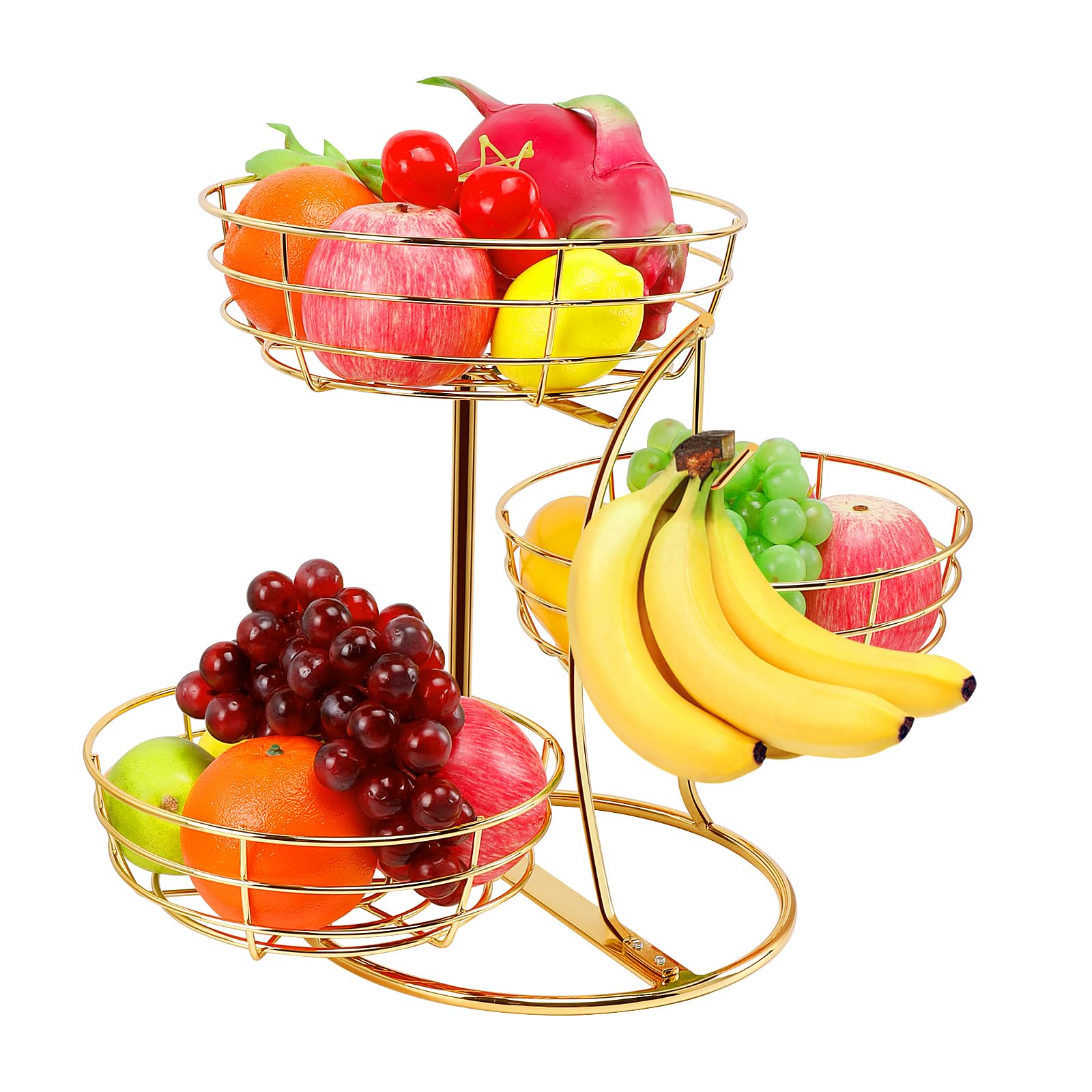 Livabber Fruit Basket Bowl with Banana Hanger, Fruit Vegetable Storage ...