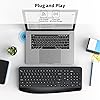 2.4G Wireless Keyboard with Plam Rest, Ergonomic Cordless Computer ...