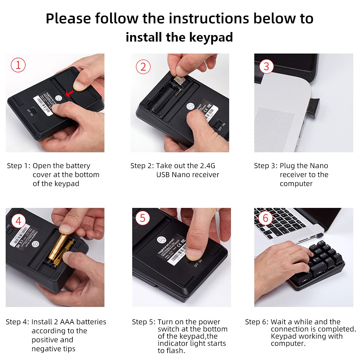 Mua Qisan 2.4G Wireless Mechanical Numeric Keypad Cherry MX Red Switch ...