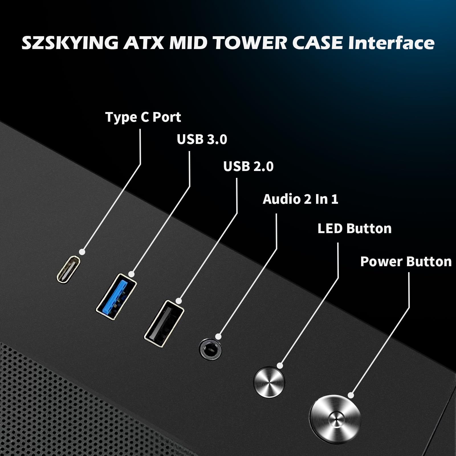 Mua SZSKYING Gaming PC Case ATX Motherboard,Type C,Computer Case ...