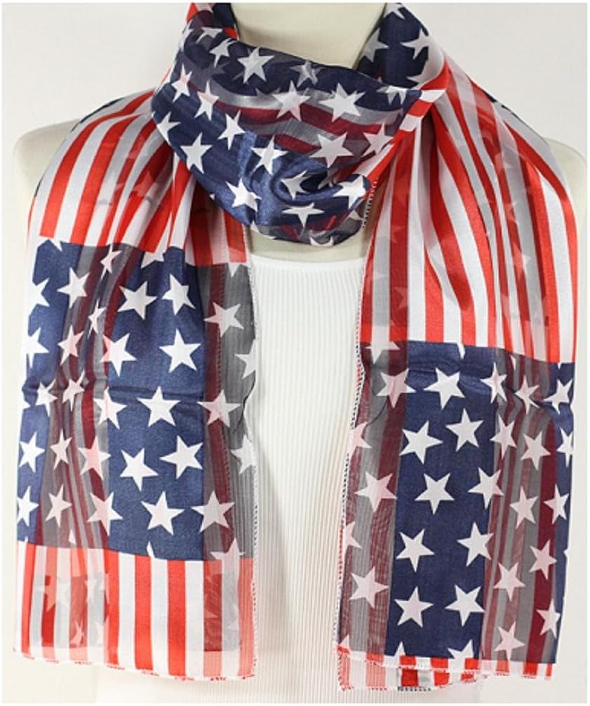 Scarf ~ U.S. Flag ~ Red/White/Blue ~ 13" x 60" at Amazon Women’s ...