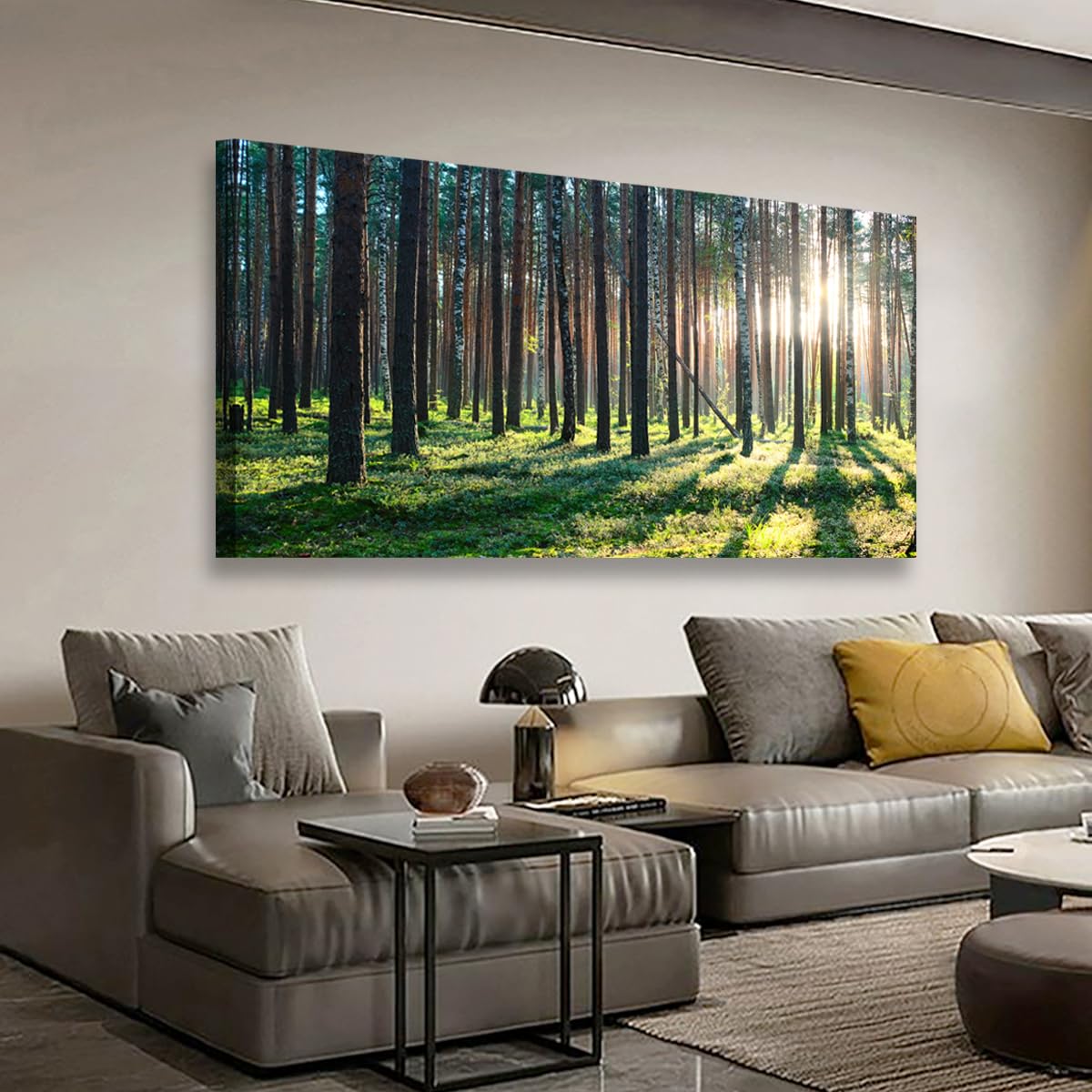 Sunshine Forest Wall Art for Living Room Bedroom Office Large Green ...