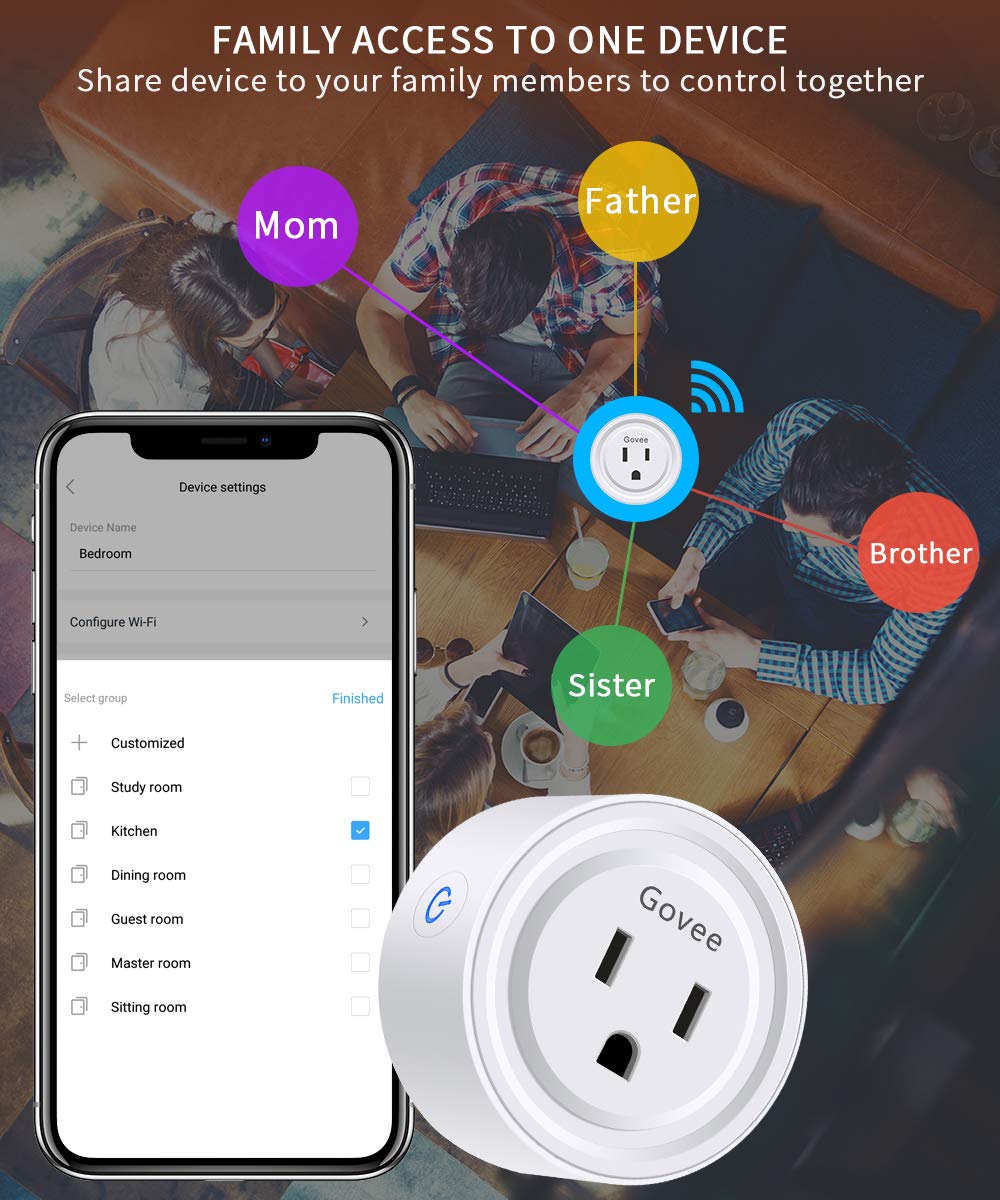 Outlet Switches Smart Wireless Socket with Timer Function White Govee ...