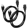Amazon.com: Universal AC Power Cable - 2 Pack- 3 Prong PC Power Cord Replacement for Computer ...