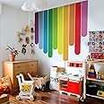Amazon.com: astrkiz Colorful Vigor Rainbow Wall Border Stickers Peel ...