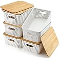 Amazon.com - EOENVIVS Storage Bins with Lids 6 Packs, Plastic Storage ...