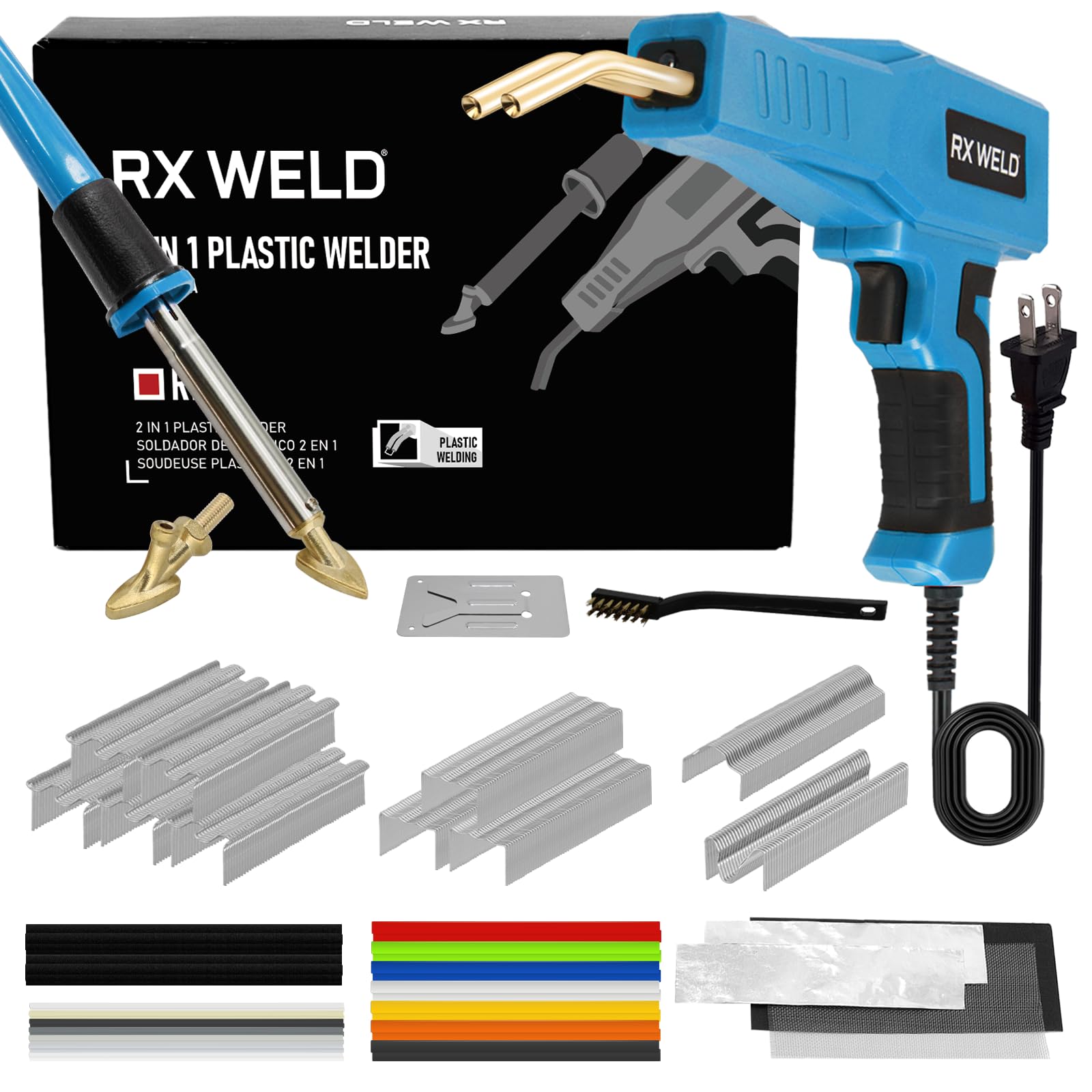 RX WELD Plastic Welder, 2 in 1 Plastic Welding Kit Repair Welder 1000PCS Hot Stapler for Car ...