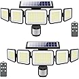 3000LM Solar Lights outdoor, 5 Adjustable Heads Solar Motion Sensor Lights, 236 LEDs 3 ...