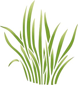 Amazon.com : Grass Stencil, 6.5 x 7.5 inch (S) - Leaves Plant Garden ...