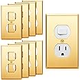 Zonon 8 Pack Gold Outlet Covers 4.50" x 2.76" Duplex Outlet Cover Brass ...