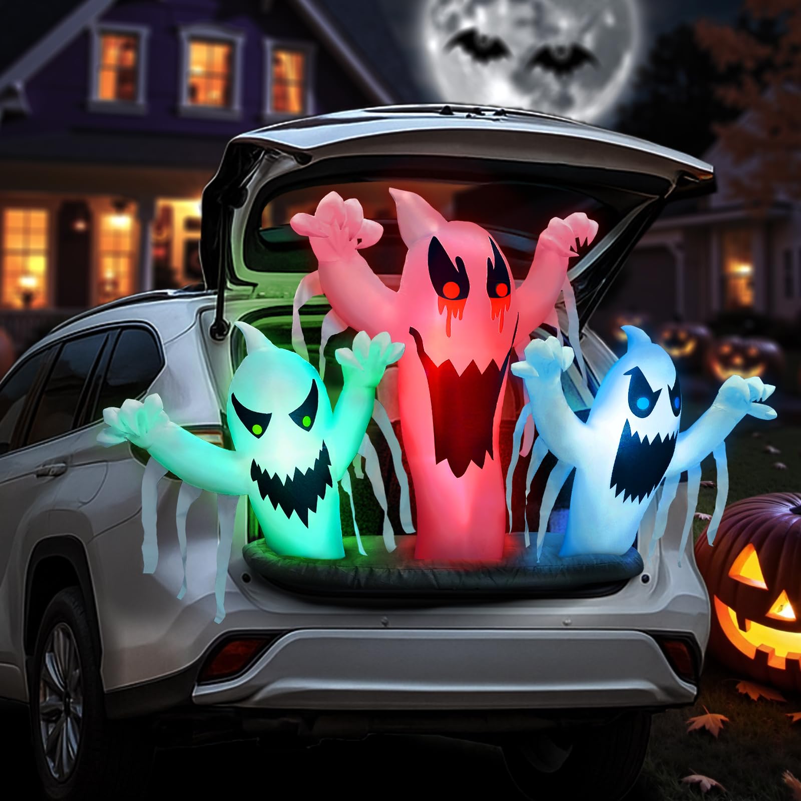 Trunk or Treat Car Decorations Kit Inflatable Ghost, Halloween Trunk or ...