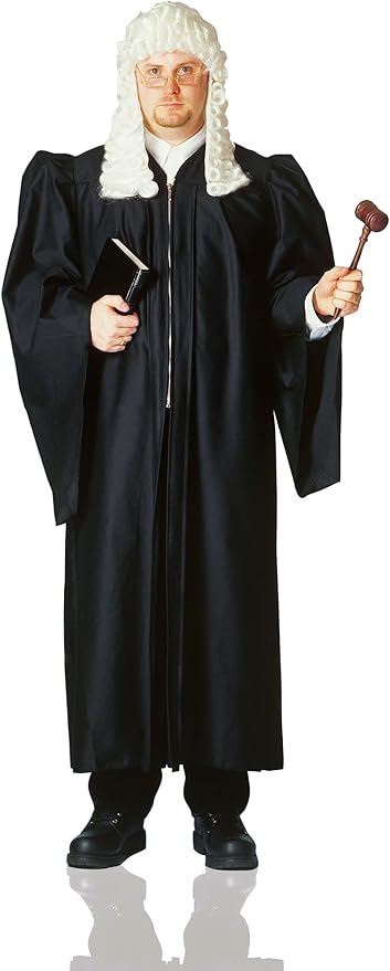 Costume Culture Men's Big Judge Robe Adult Deluxe, Black, One Size ...