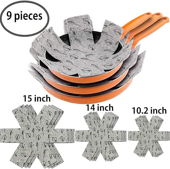 Pot or Pan Protectors, 9Pcs 3 Different Sizes Separate and Protect ...