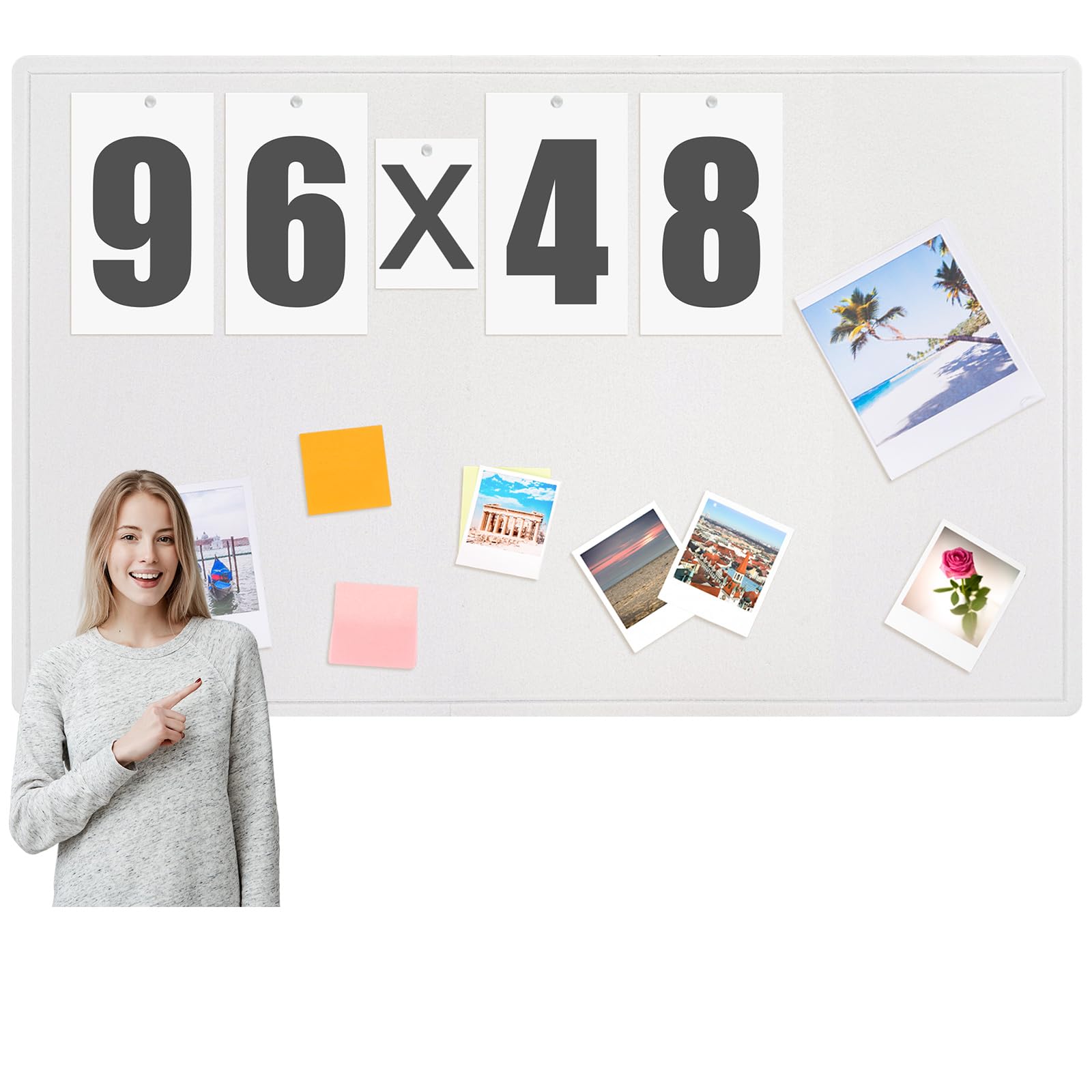 SmoothNovelty Felt Extra Large Bulletin Board, 96 x 48 Inches ...