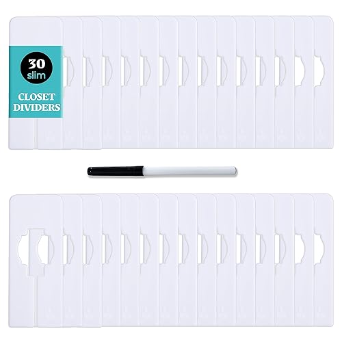 30 Closet Dividers for Hanging Clothes- Rectangle Clothing Size ...
