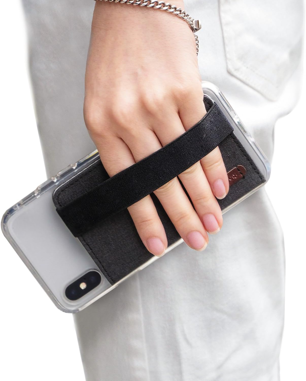 Ringke Flip Phone Card Holder with Elastic Hand Strap Band 3M Stick on ...