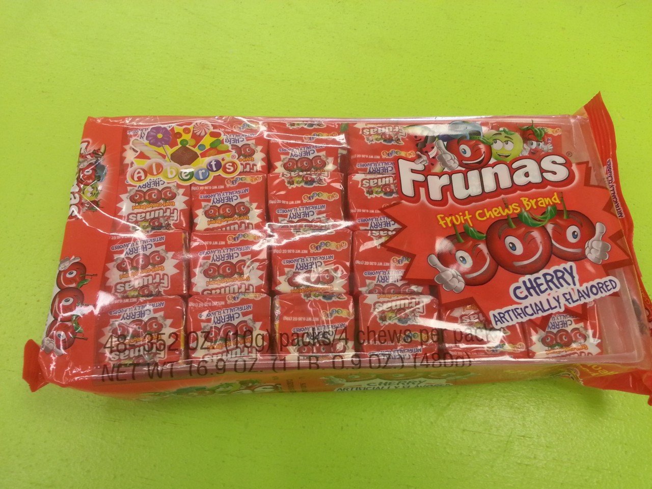 Amazon.com : Frunas Fruit Chews Cherry Red 48 pieces : Taffy Candy ...
