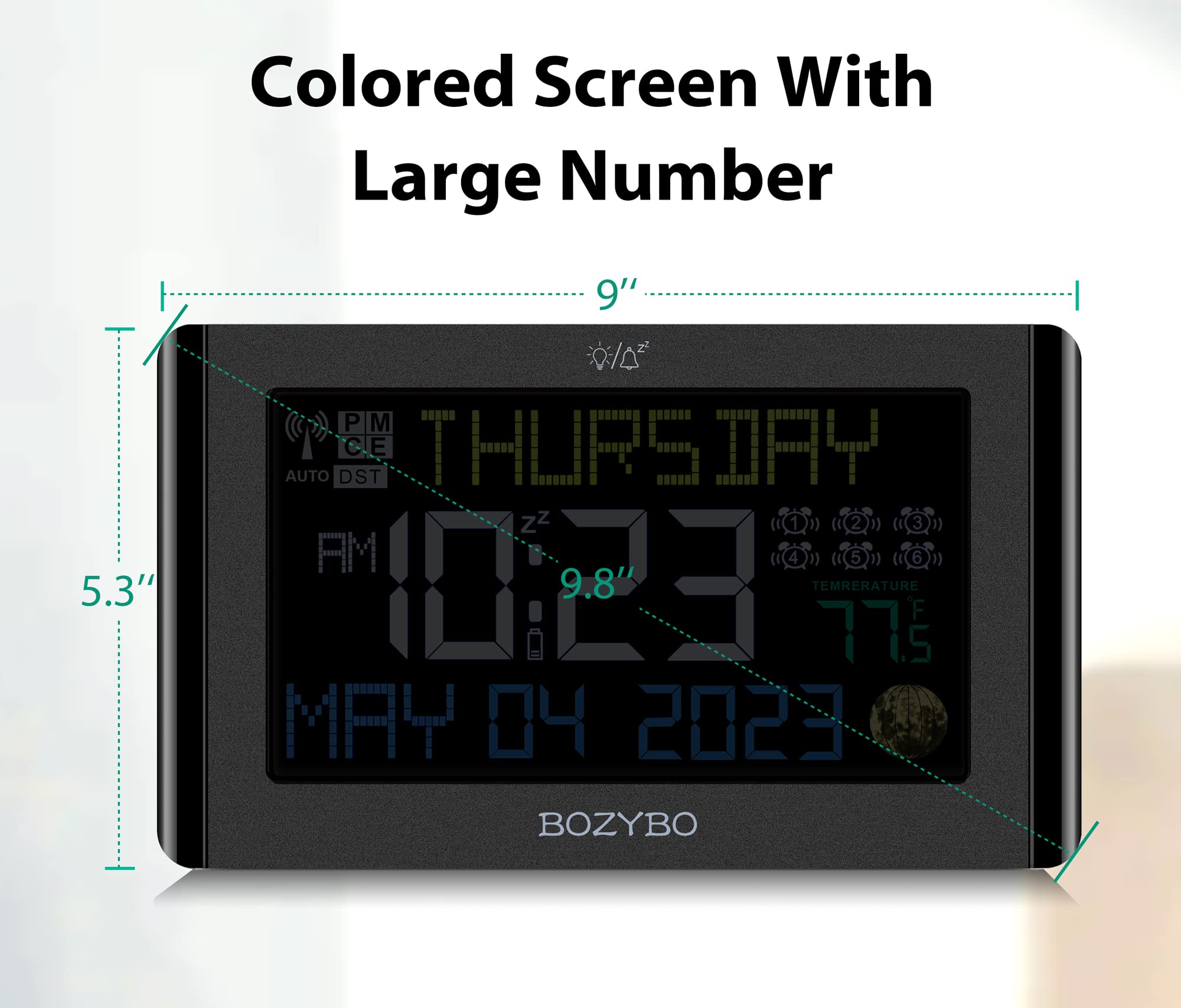 Mua Digital Clock with 6 Alarm Clocks: Atomic Clock with Indoor ...