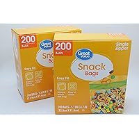 Amazon.com: Great Value Zipper Square Snack Bags Value Pack, 200 count ...