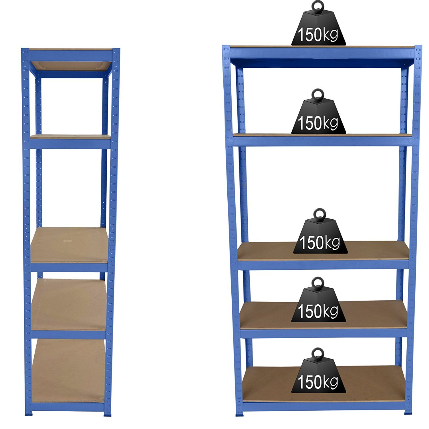 150cm H x 70cm W x 30cm D 3 Bay Heavy Duty Boltless Galvanized Steel ...