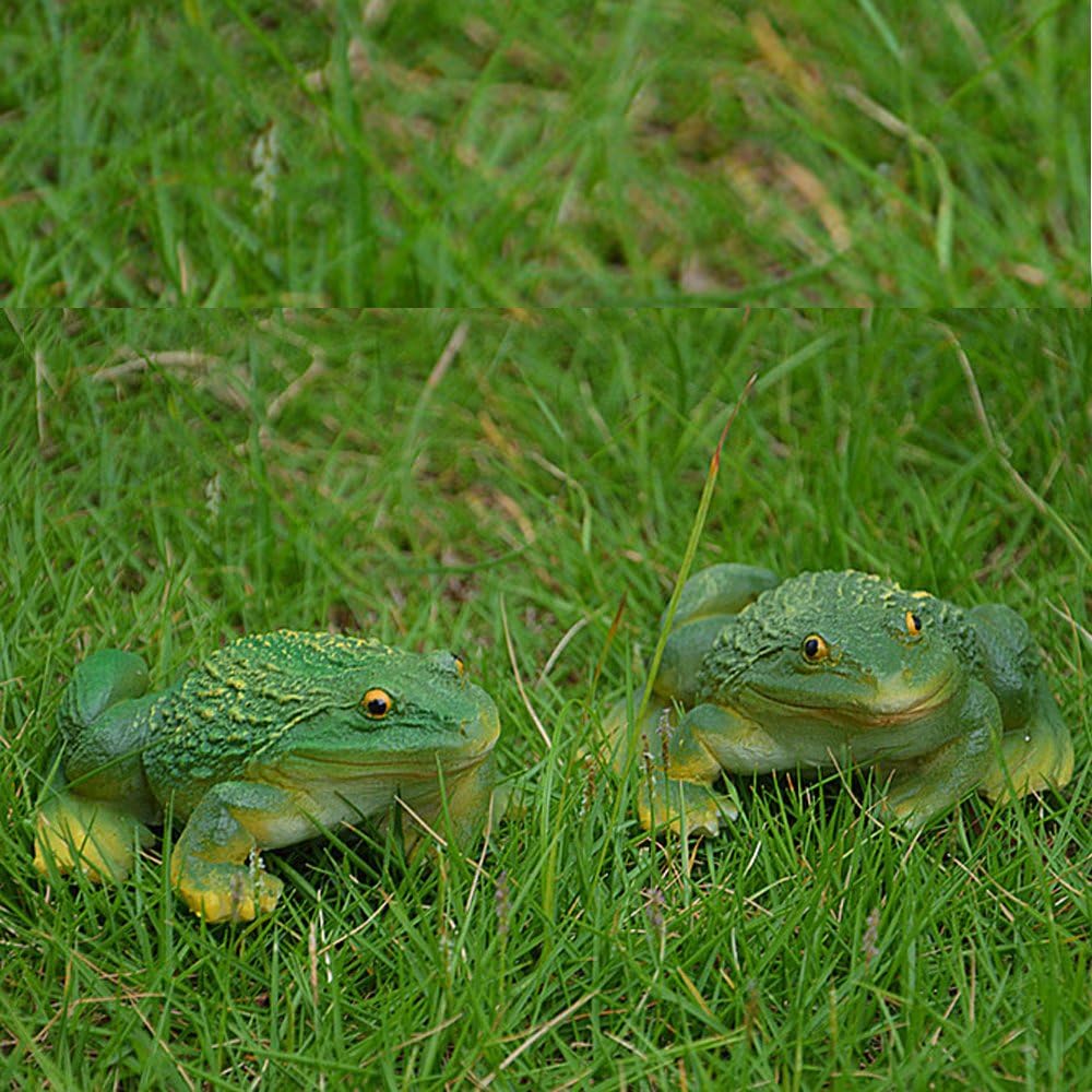 Pack of 2 Simulation Frogs Statue Figurine, LU2000 Resin Crafts ...