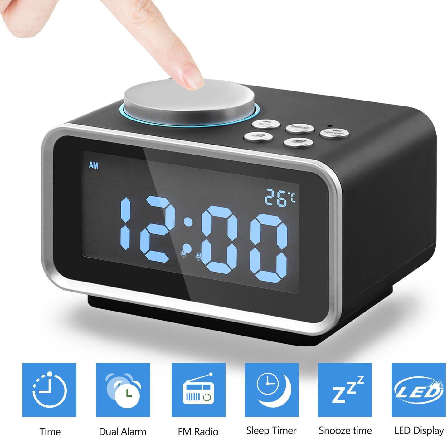 Digitaler Wecker, Eaiitty Radiowecker Digital Funk mit FM Radio | Dual ...