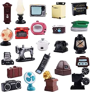 Amazon.com: 23Pcs Mini Furniture Accessories Decor Miniature Retro ...