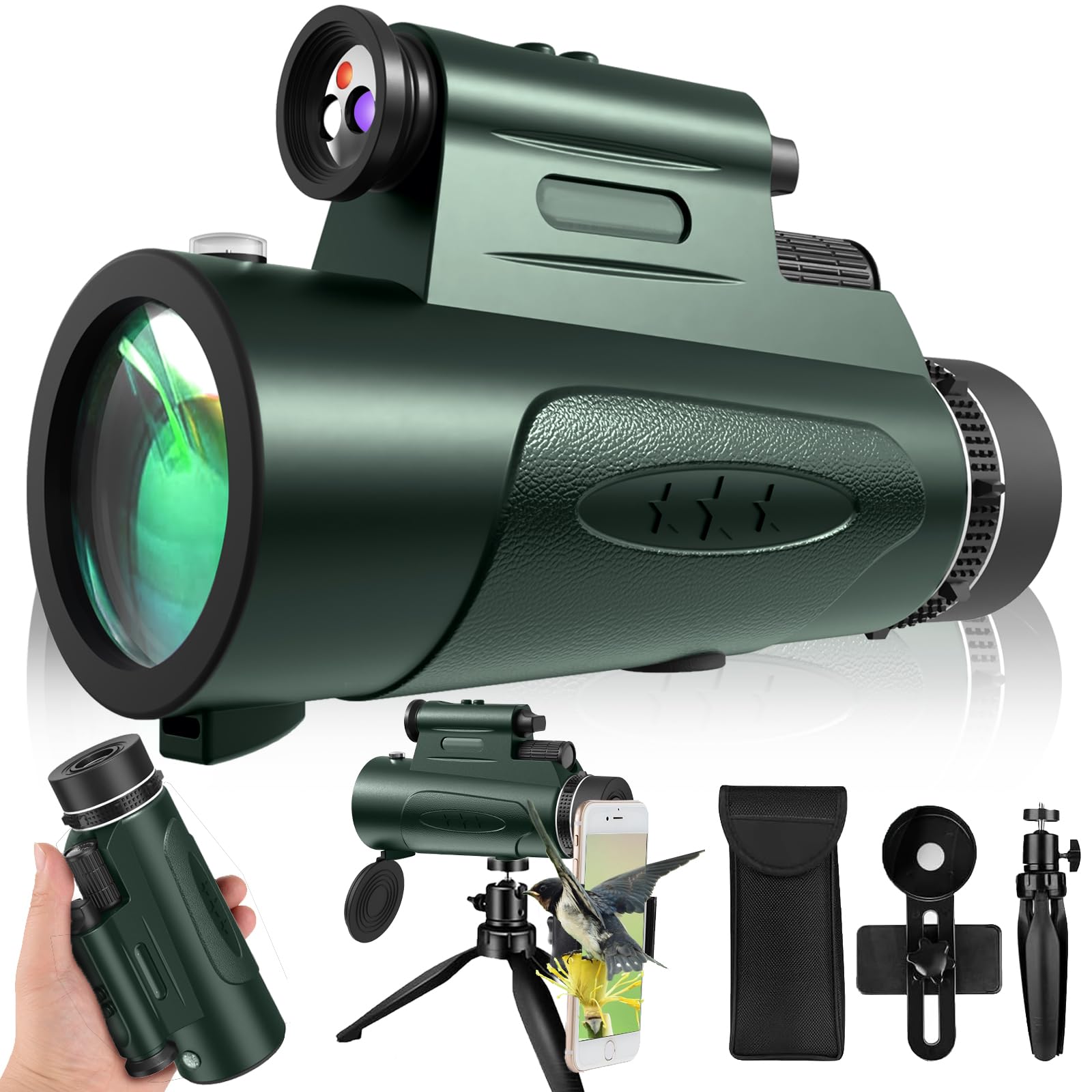 Monocular Telescope with Lights HD Monoculars 80x100 for Adults High ...