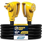 Amazon.com: Camco Power Grip 30-Ft 50 Amp RV Extension Cord - Rated for 125/250 V/12,500 W ...