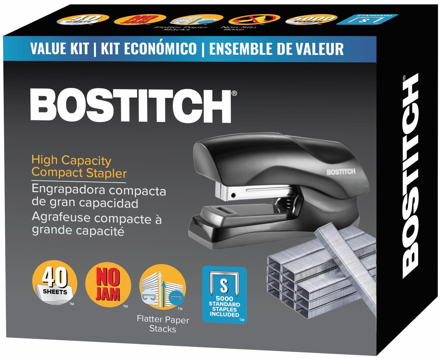 Bostitch Office Heavy Duty 40 Sheet Stapler with 1250 Staples & Claw ...
