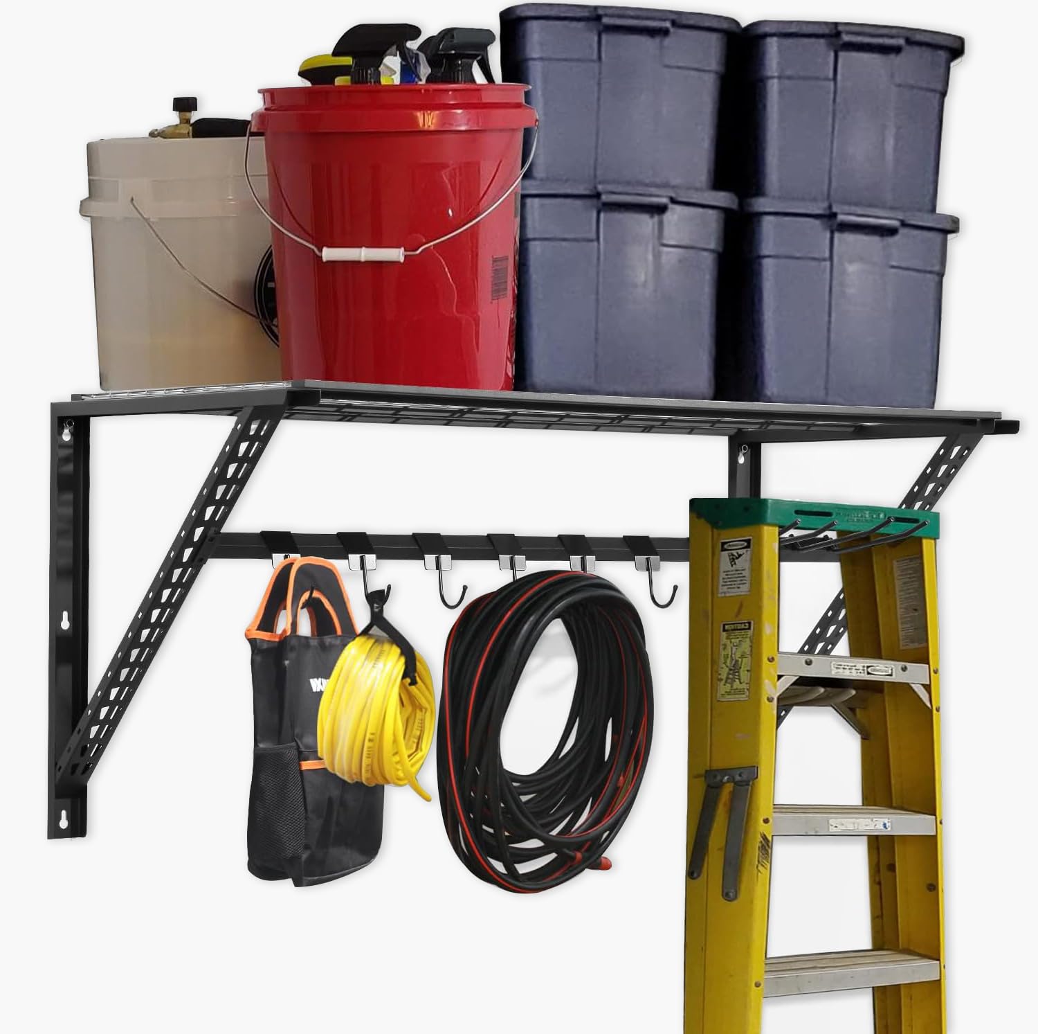 Aking Ace Heavy Duty 2x4ft Garage Wall Shelves, Wall Mount Storage ...