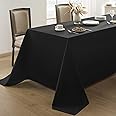 Amazon.com: Aocoz Rectangle Tablecloth 90x132 Inch - Black Table Cloths ...