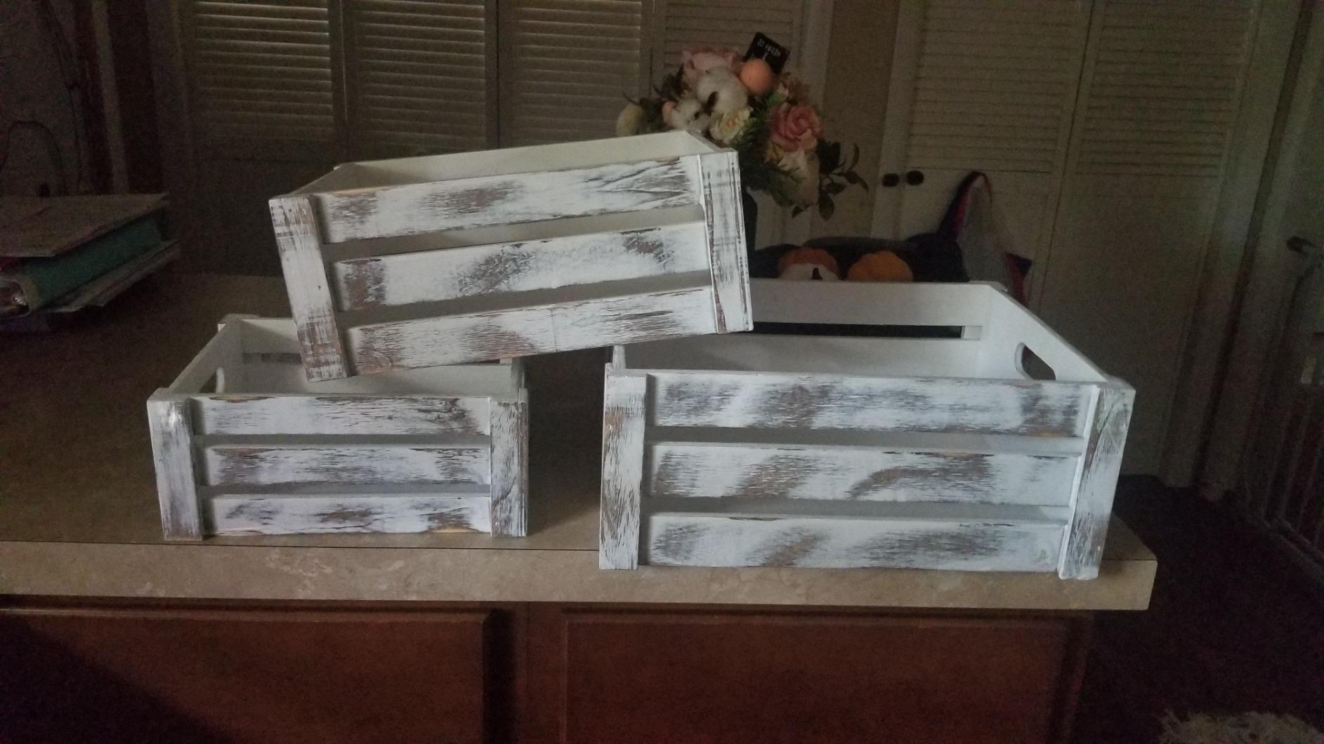 $9/mo - Finance Admired By Nature Rustic White Set of 3 Distressed ...