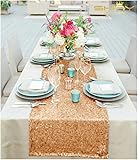 Amazon.com: Rose Gold Sequin Table Runner (14''90''): Home & Kitchen