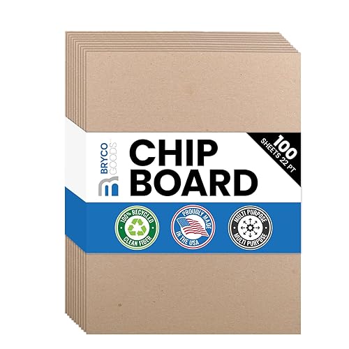 Chipboard Sheets 8.5" x 11" - 100 Sheets of 22-Point Kraft Board for ...