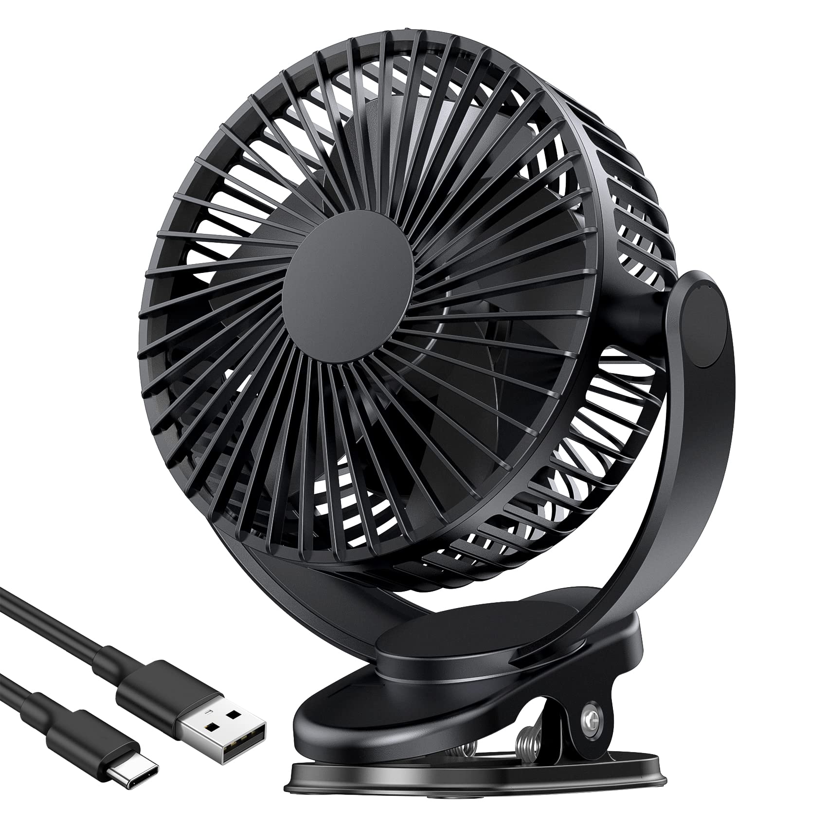 Mua ATEngeus USB Fan, Rechargeable Portable Fan, Clip on Fan, Battery ...