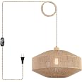 Coastal Large Woven Plug in Pendant Light with 14ft Handmade Woven ...