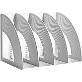 SAYEEC Collapsible Magazine Holder Plastic Desktop Vertical 4 ...