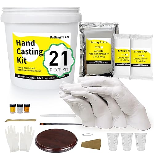 Falling in Art Hand Casting Kit Couples - Keepsake Plaster Hand Mold ...