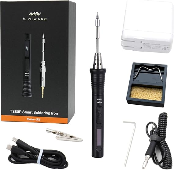 Upgraded TS80P Mini Portable Smart Soldering Iron Set with B02 Tip and ...