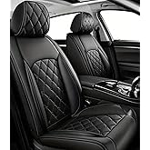 Amazon.com: ANKIV Universal Fit Full Set for 5 Seats Breathable Waterproof Non-Slip Leather Car ...