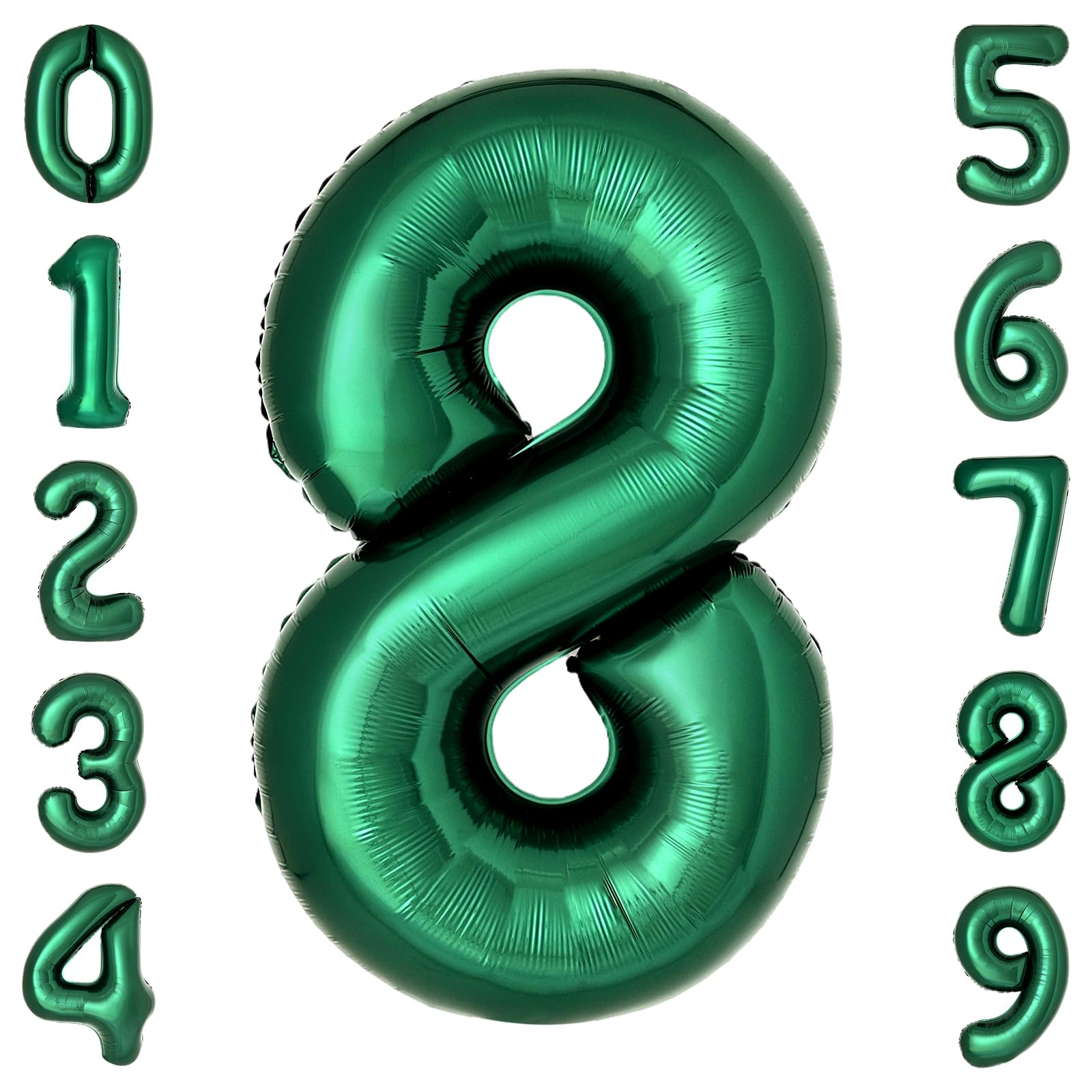 Dark Green Number 8 Balloons Large Emerald Green Number Balloons 40