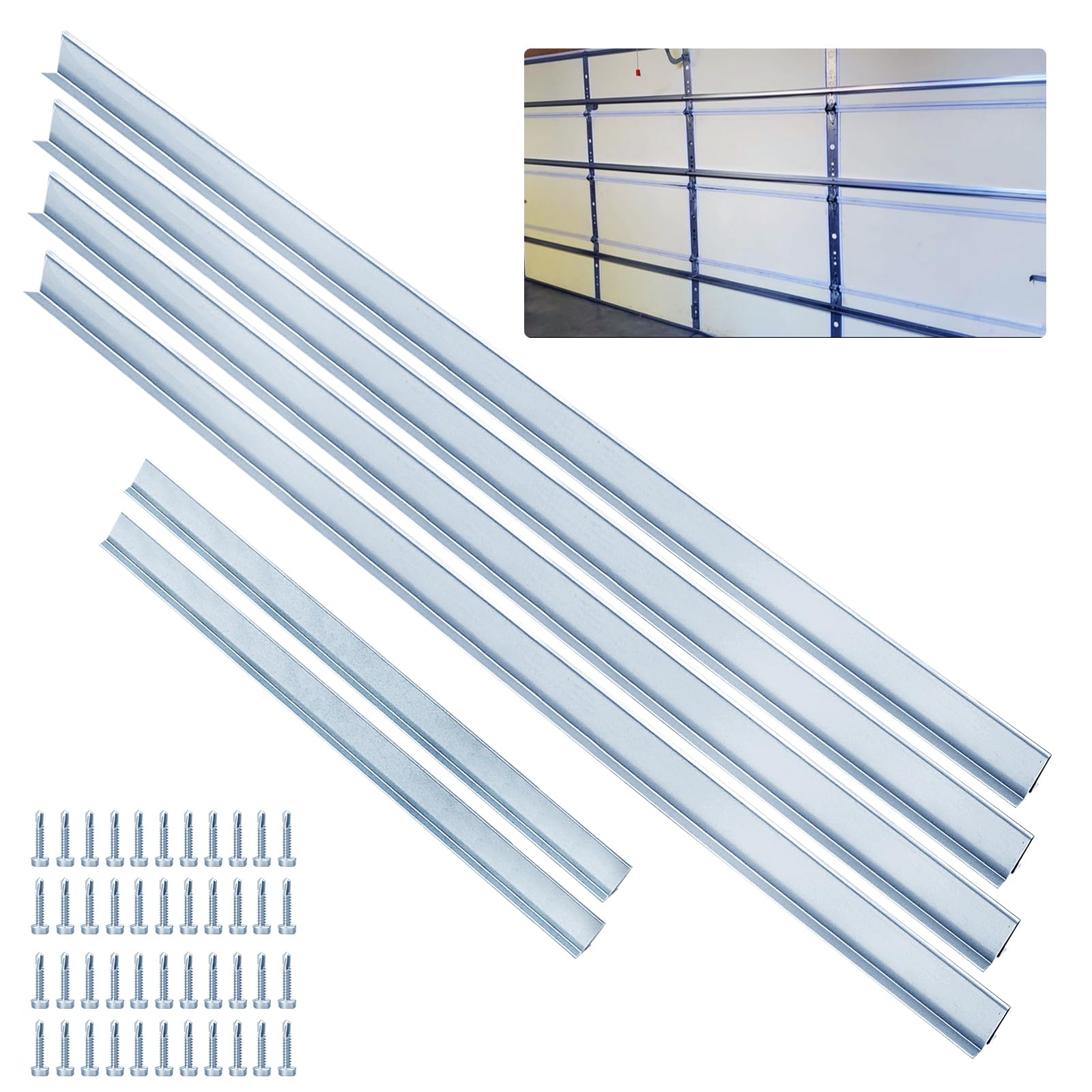 ZUIWAN 2 Set of 16FT Garage Door Strut Support Brace,16' Reinforcement ...