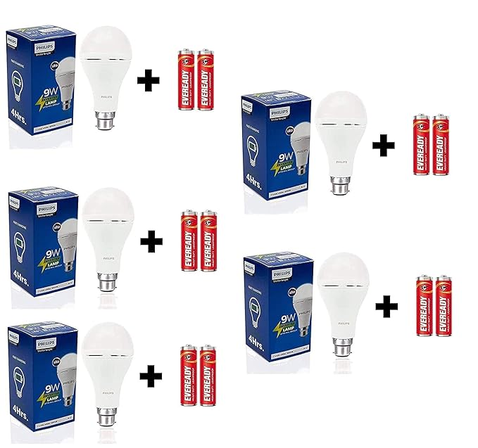 Philips Inverter Bulb 9 Watt Rechargeable Emergency LED Bulb for Home ...