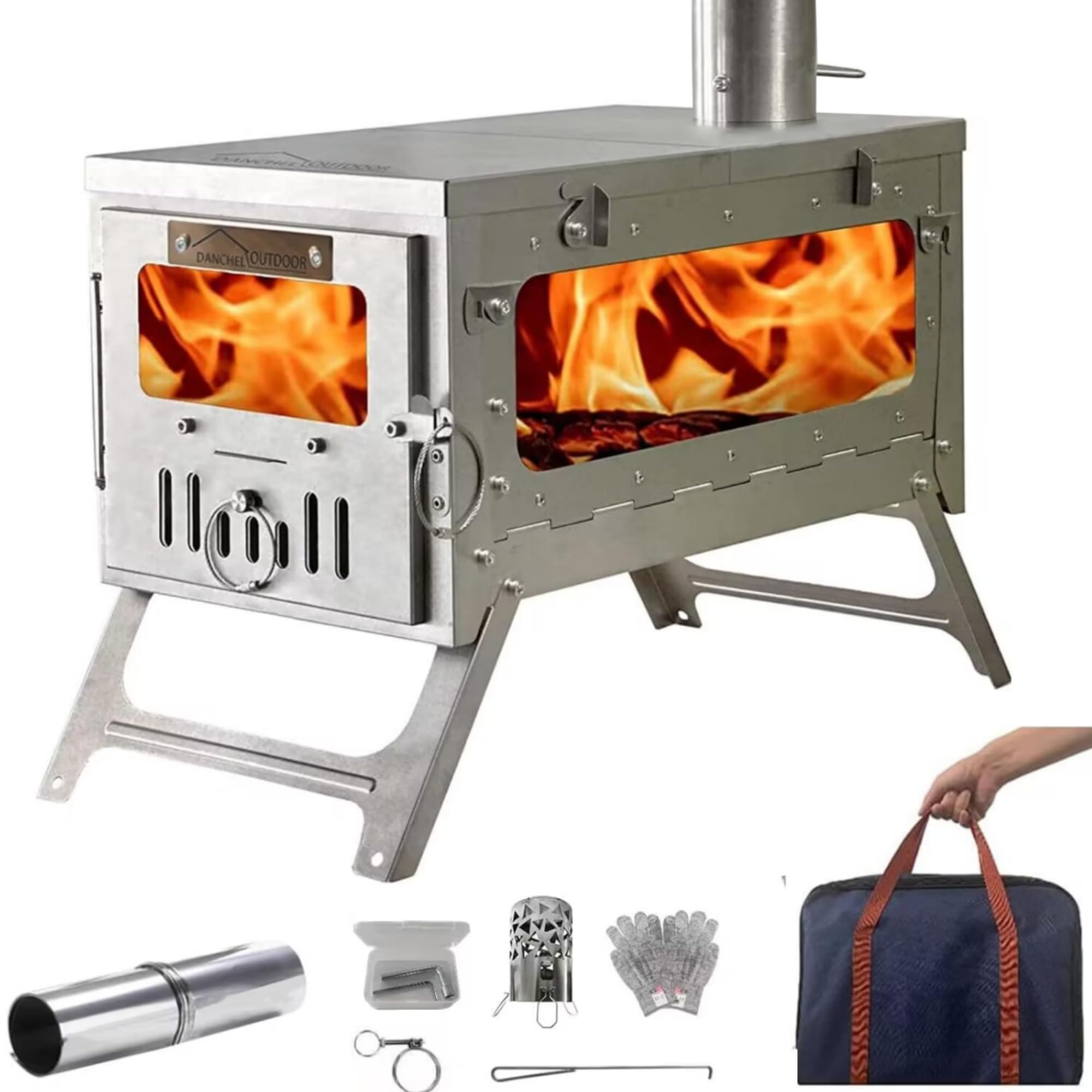Mua DANCHEL OUTDOOR TSG Portable Titanium Wood Stove, TA1 Fast Folding ...