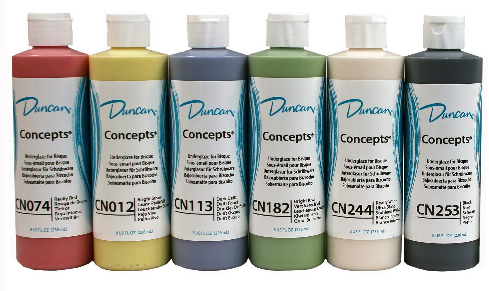 Buy Duncan CNKIT-9.8 Concepts Underglaze Primary Colors Paint Set, 6 ...