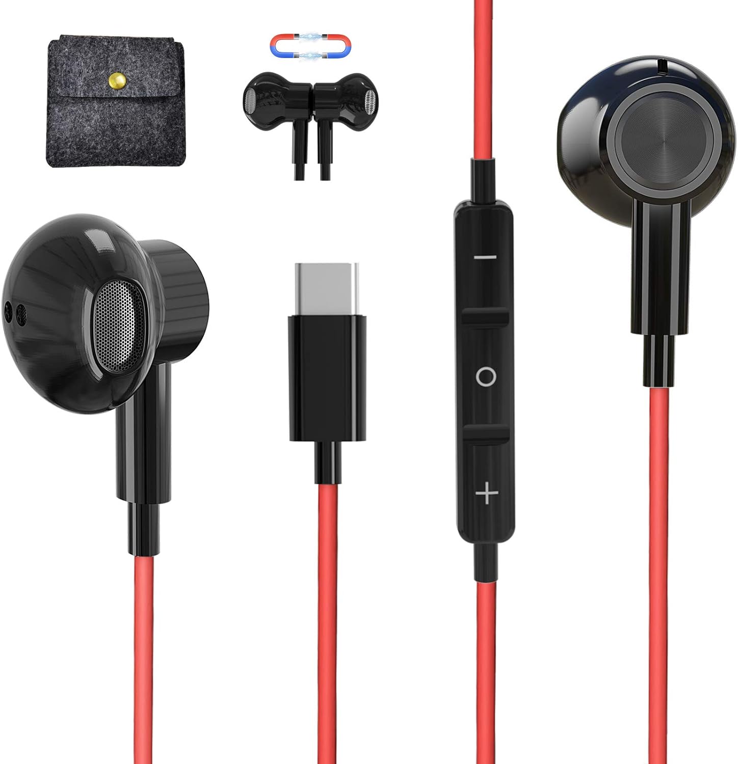 Amazon.com: USB C Headphones, YUANBAI USB C Earbuds with Microphone ...