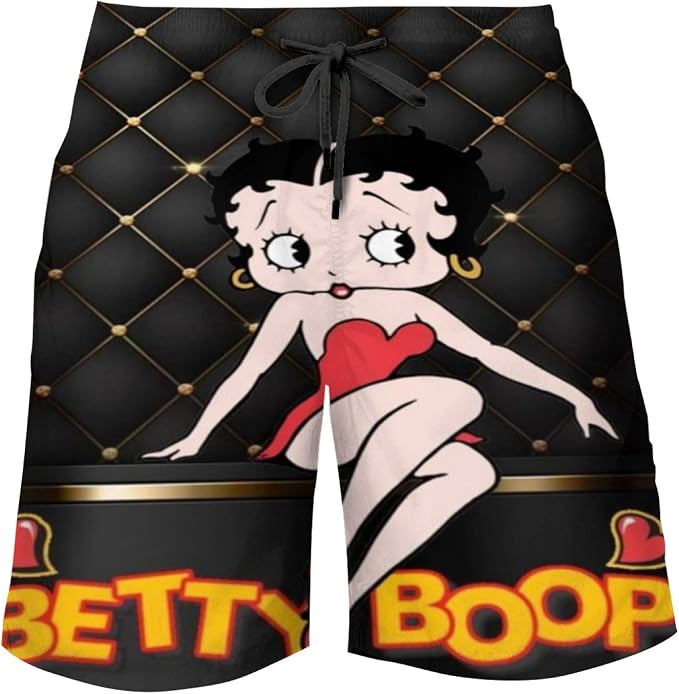 Nickyood Betty Boop IIVMen's Swim Trunks Fashionable Beach Shorts with ...