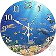 Amazon.com: Britimes Round Wall Clock Silent Non-Ticking Battery ...